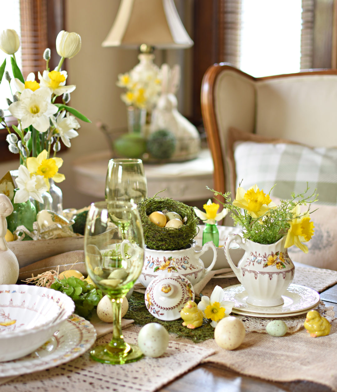 Follow The Yellow Brick Home - Vintage Dishes and Daffodils Easter ...
